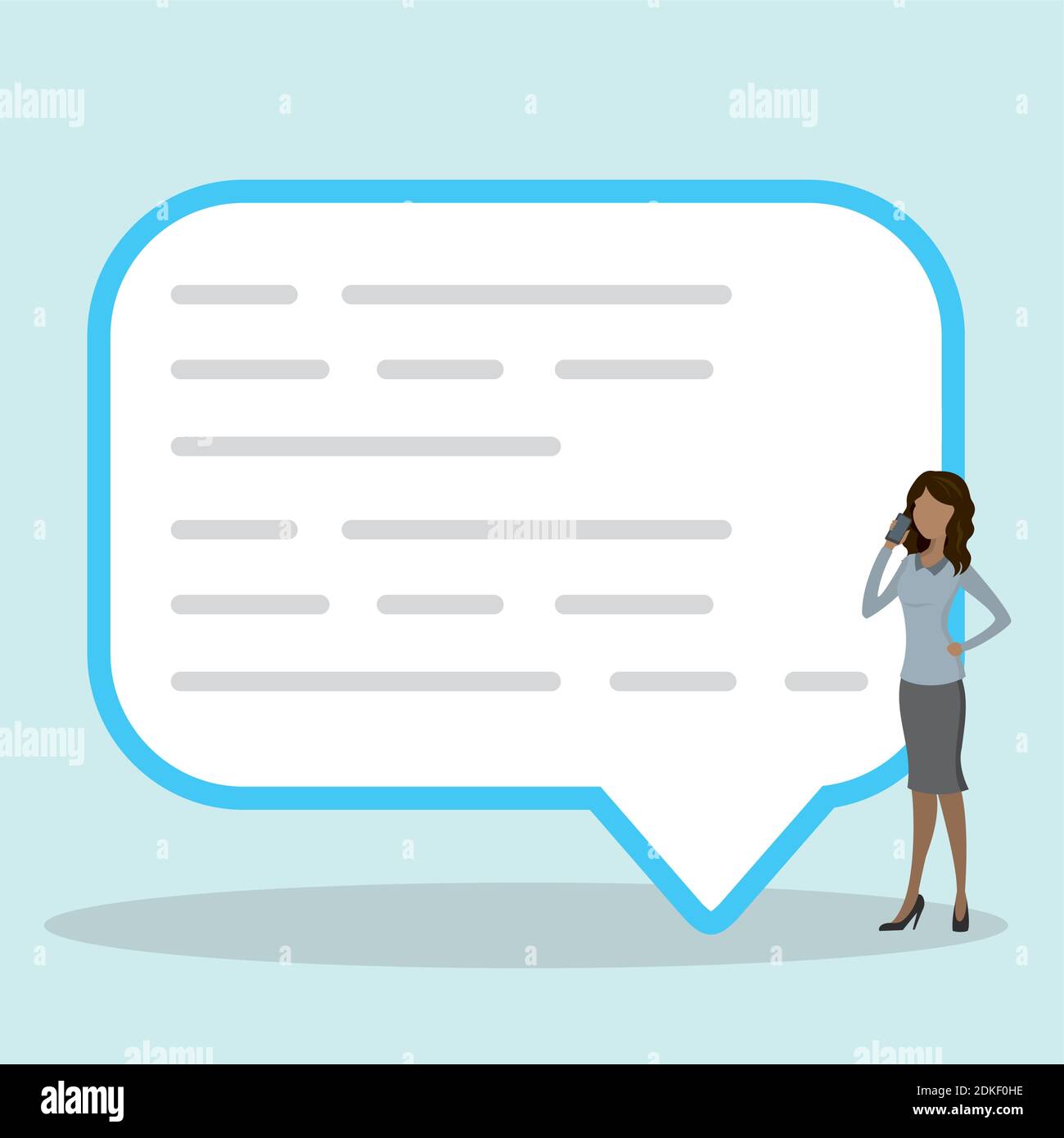 speech bubble for comment and reply people,african american Female ...
