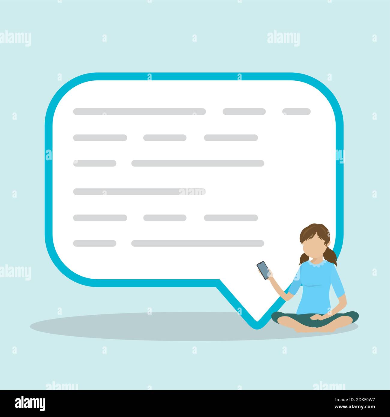 Speech bubble template for comment and reply people,Girl sitting with ...