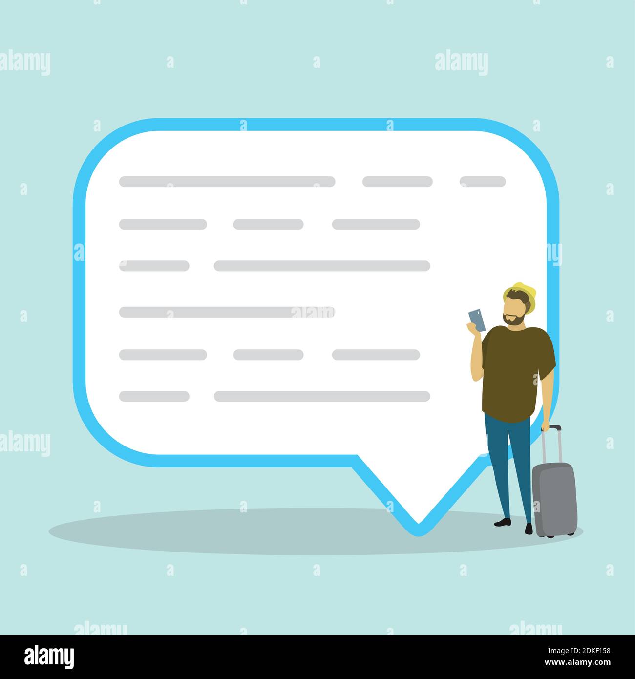 Speech bubble template for comment and reply people,Hipster male with ...