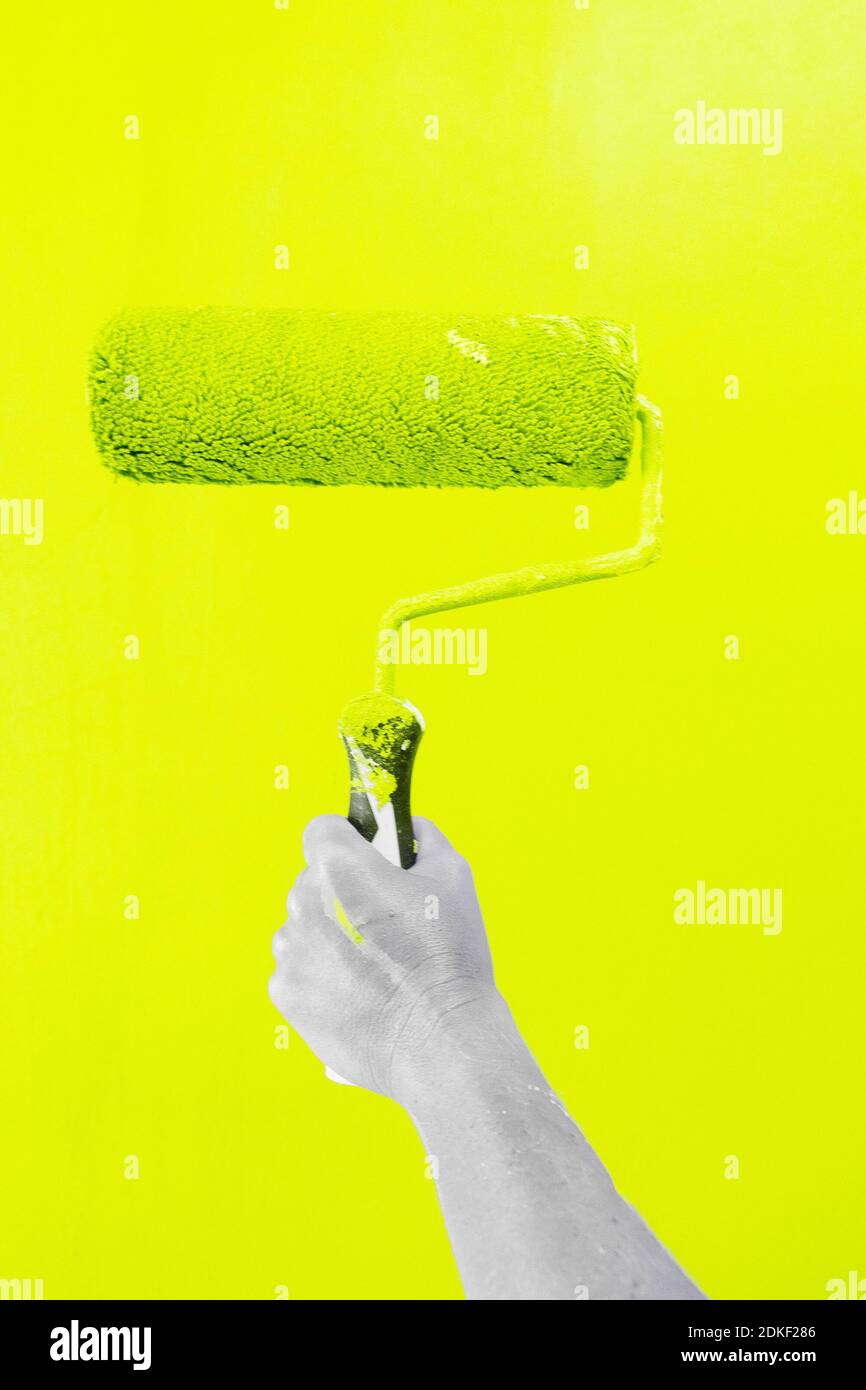 Someone painting wall Stock Photo - Alamy