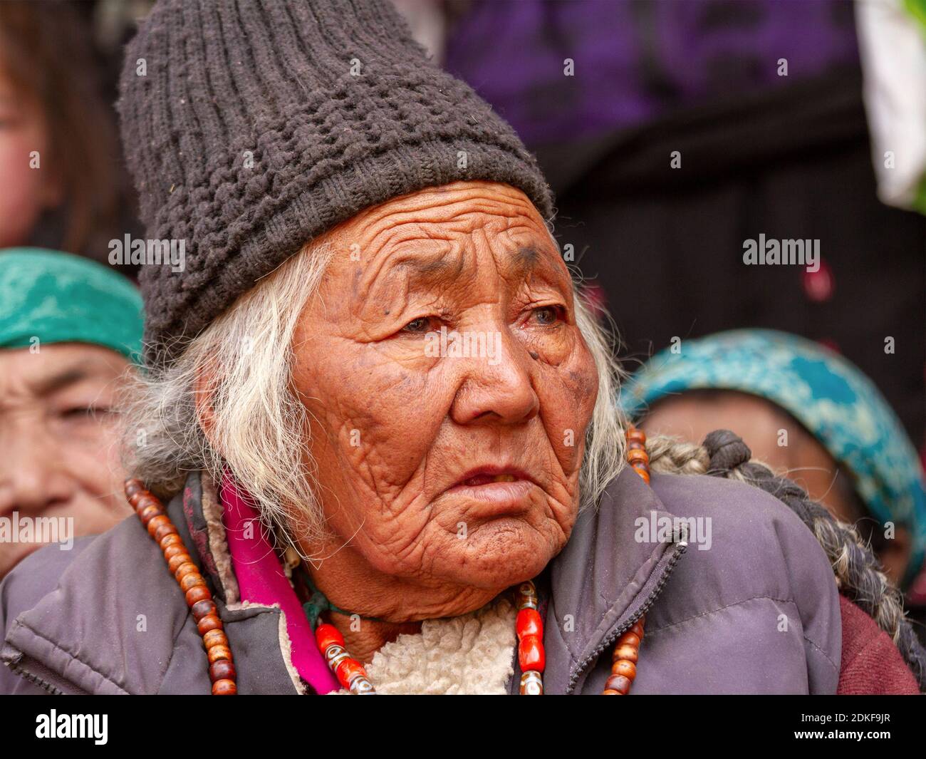 Lamayuru, India - June 17, 2012: Older gray-haired ladakhi women in ...