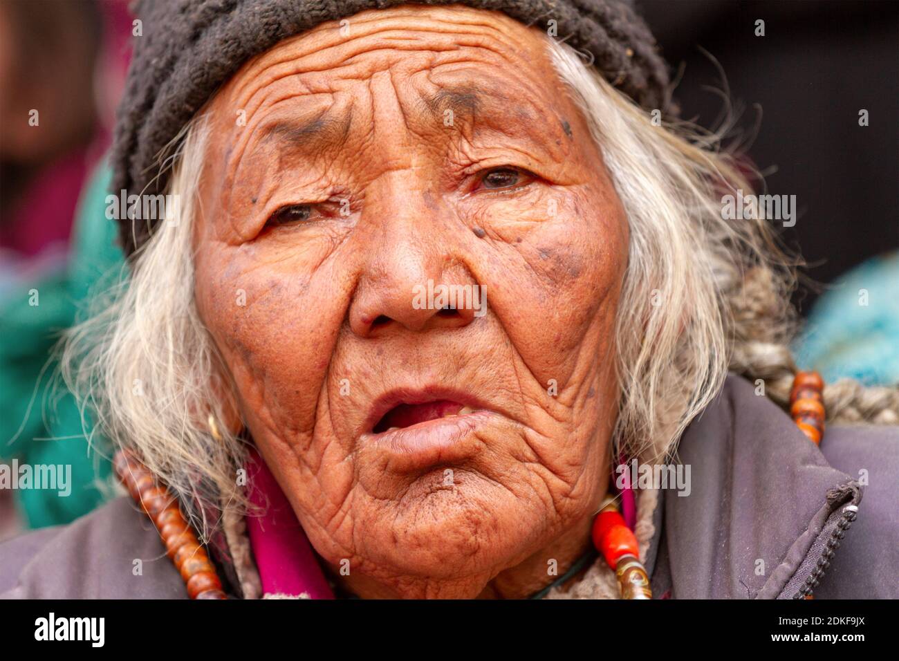Lamayuru, India - June 17, 2012: Older gray-haired ladakhi women in ...