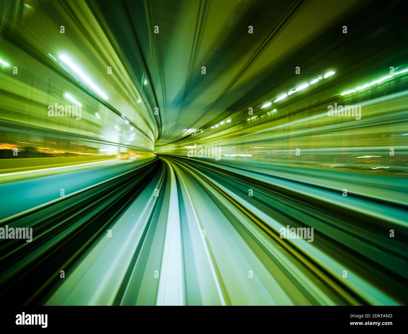 Motion blur train moving in city rail tunnel. Motion blur background ...