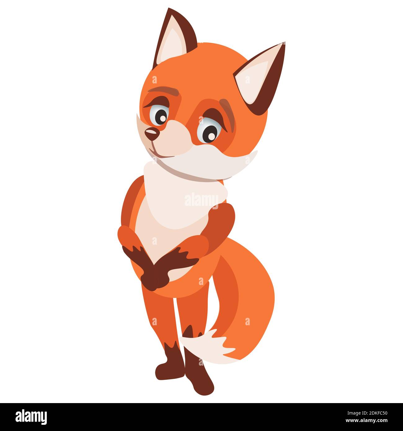 Little red fox standing, shy and confused Stock Vector Image & Art - Alamy