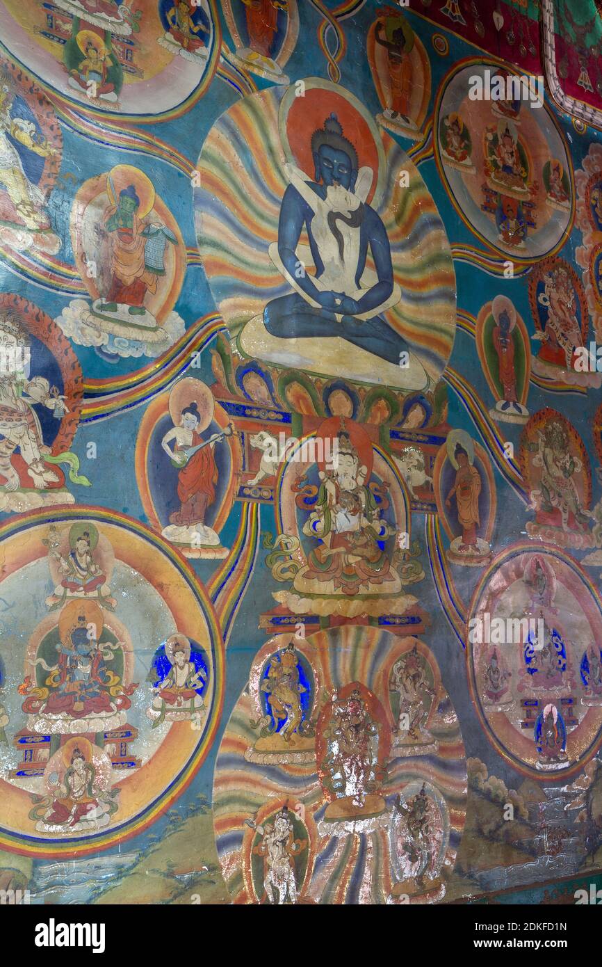 Pemayangtse, India - Dec 31, 2011: Buddha Samantabhadra, the founder of ...