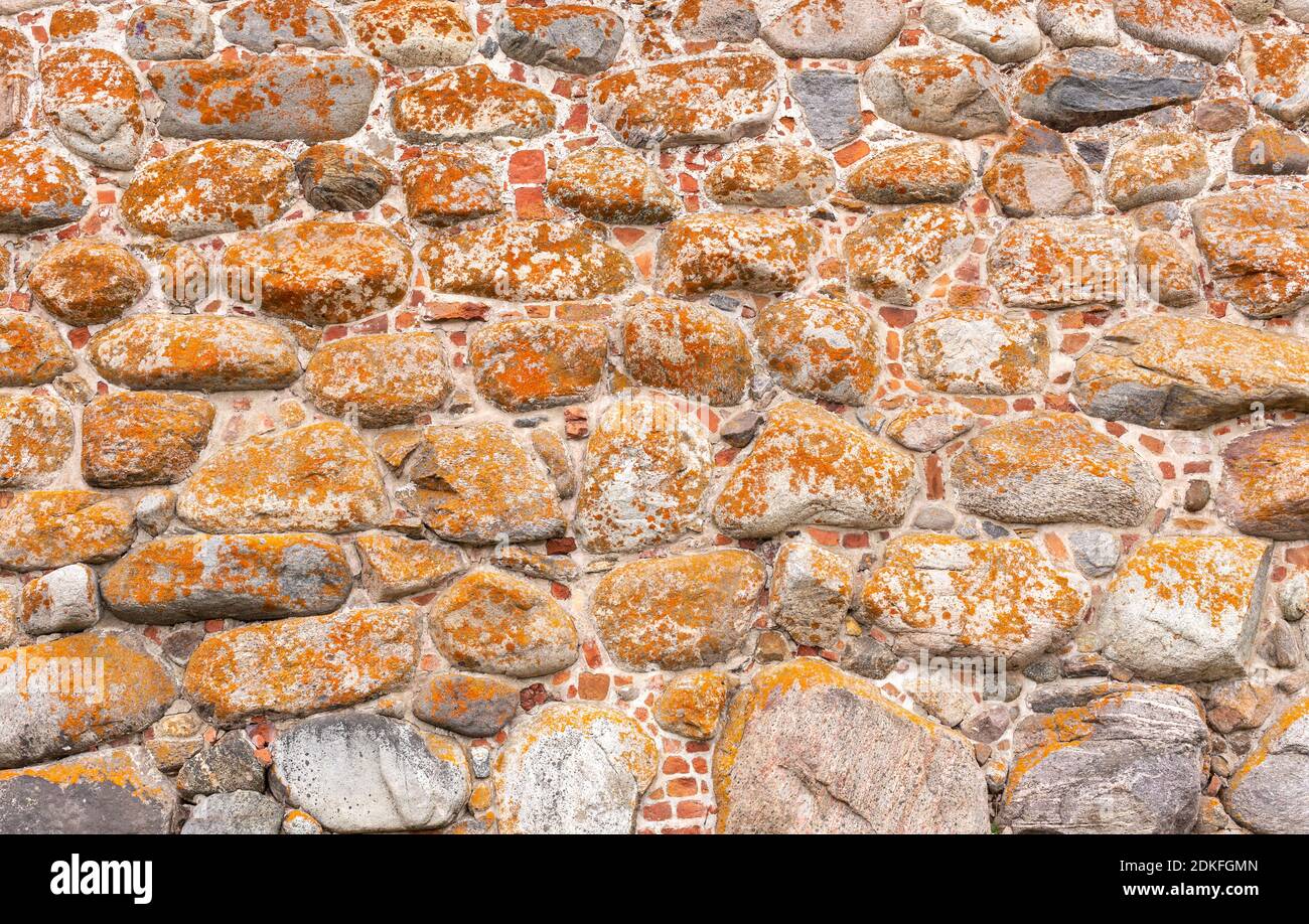 Close-up of an ancient orthodox monastery stone wall made of large ...