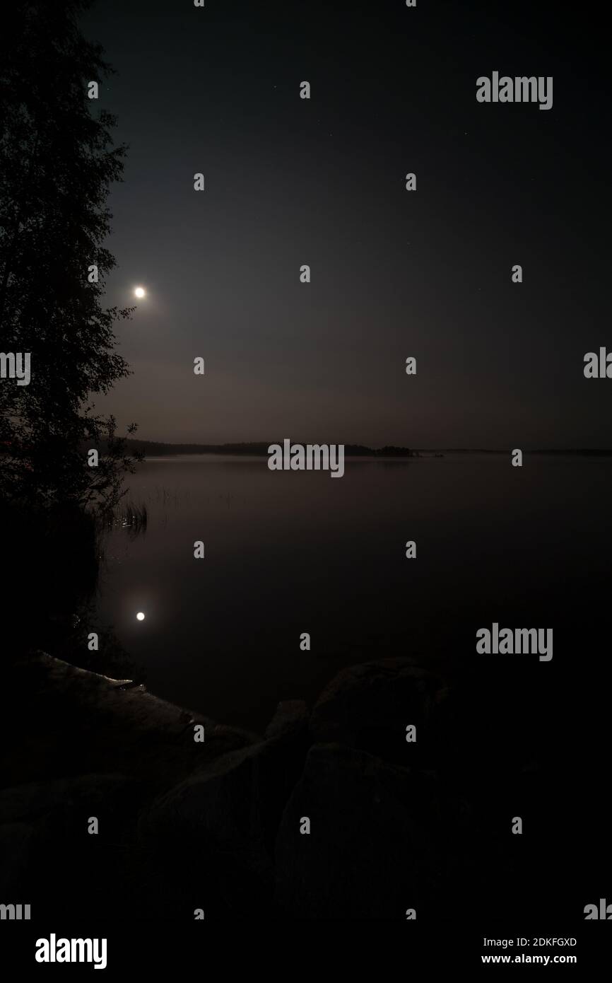 Full moon reflection on lake hi-res stock photography and images - Alamy