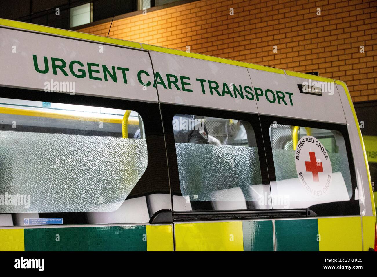 A patient is cared for by a paramedic in an ambulance at Antrim Area ...