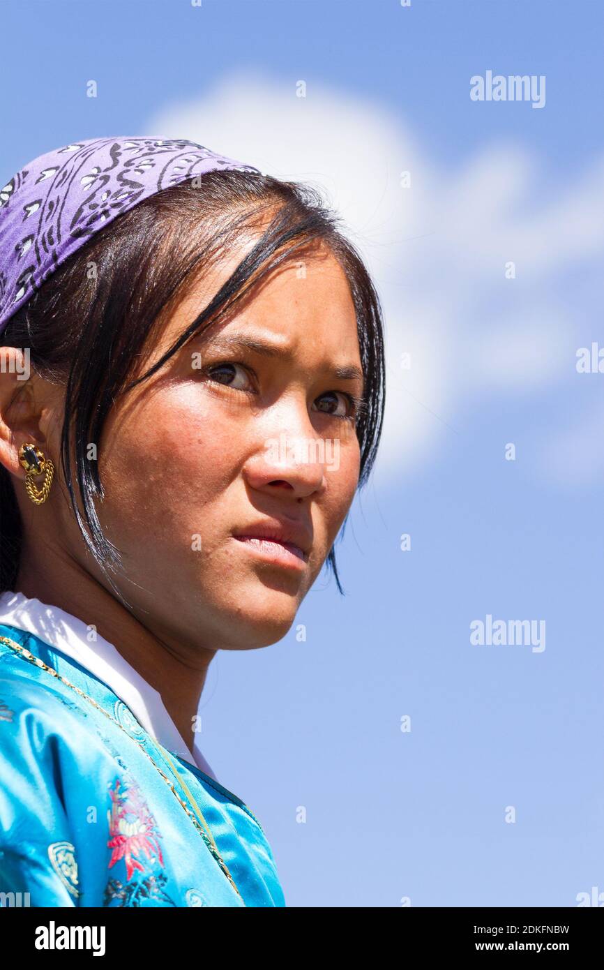 Leh, Jammu and Kashmir, India - Sep 01, 2012: Charming Ladakhi girl ...