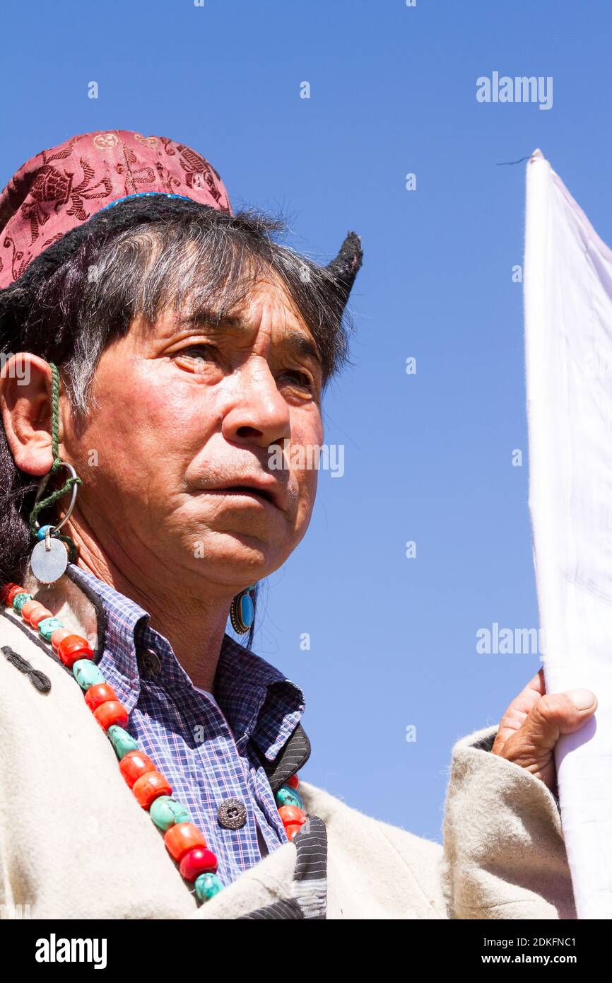 Leh, Jammu and Kashmir, India - Sep 01, 2012: the Ladakhi man in ...