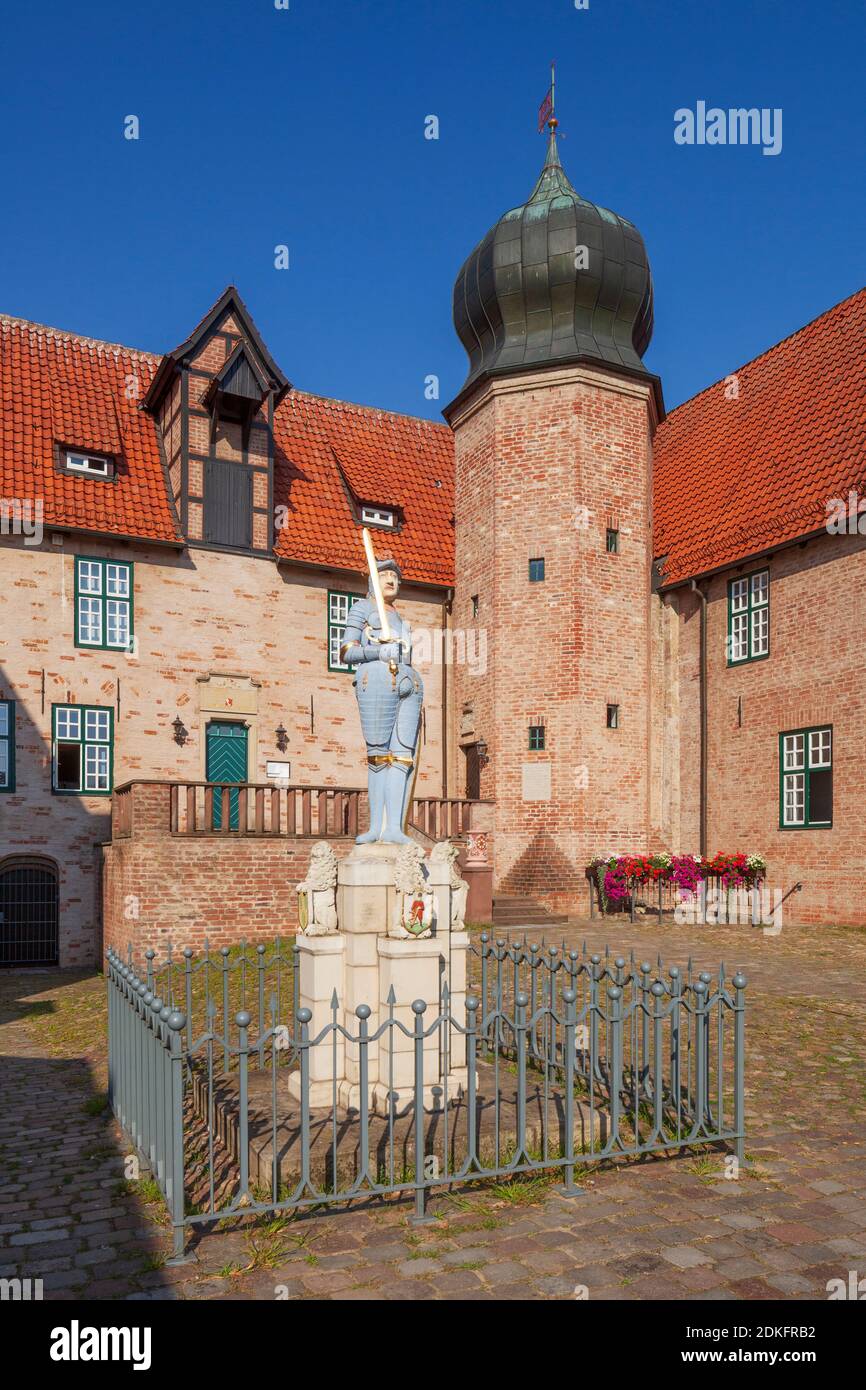 Roland in the moated castle, Bad Bederkesa, Cuxhaven district, Lower ...
