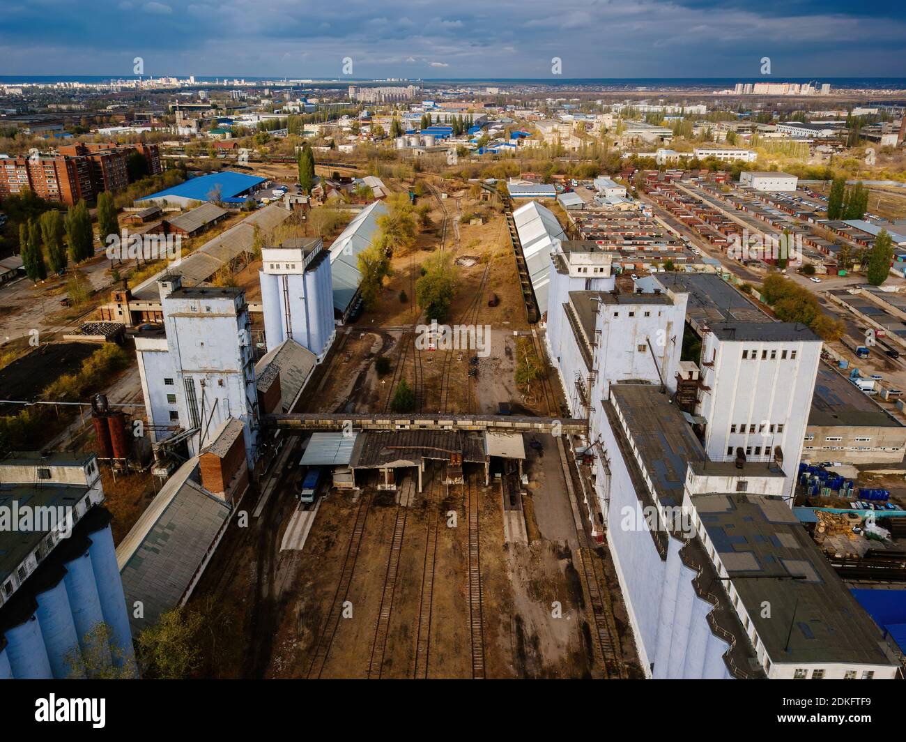 Drone aerial view over the industrial area Stock Photo - Alamy