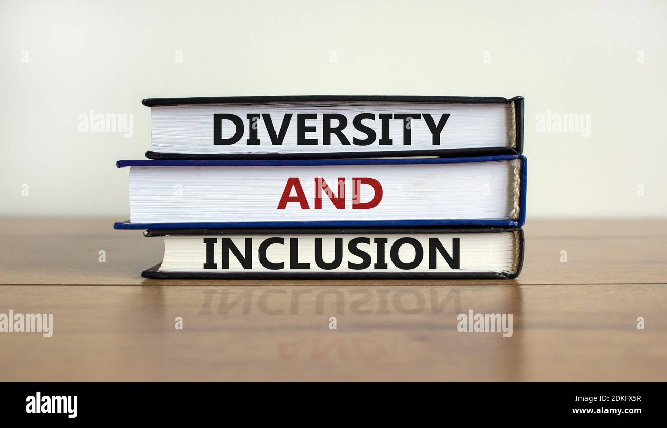Diversity and inclusion symbol. Books with words 'diversity and ...