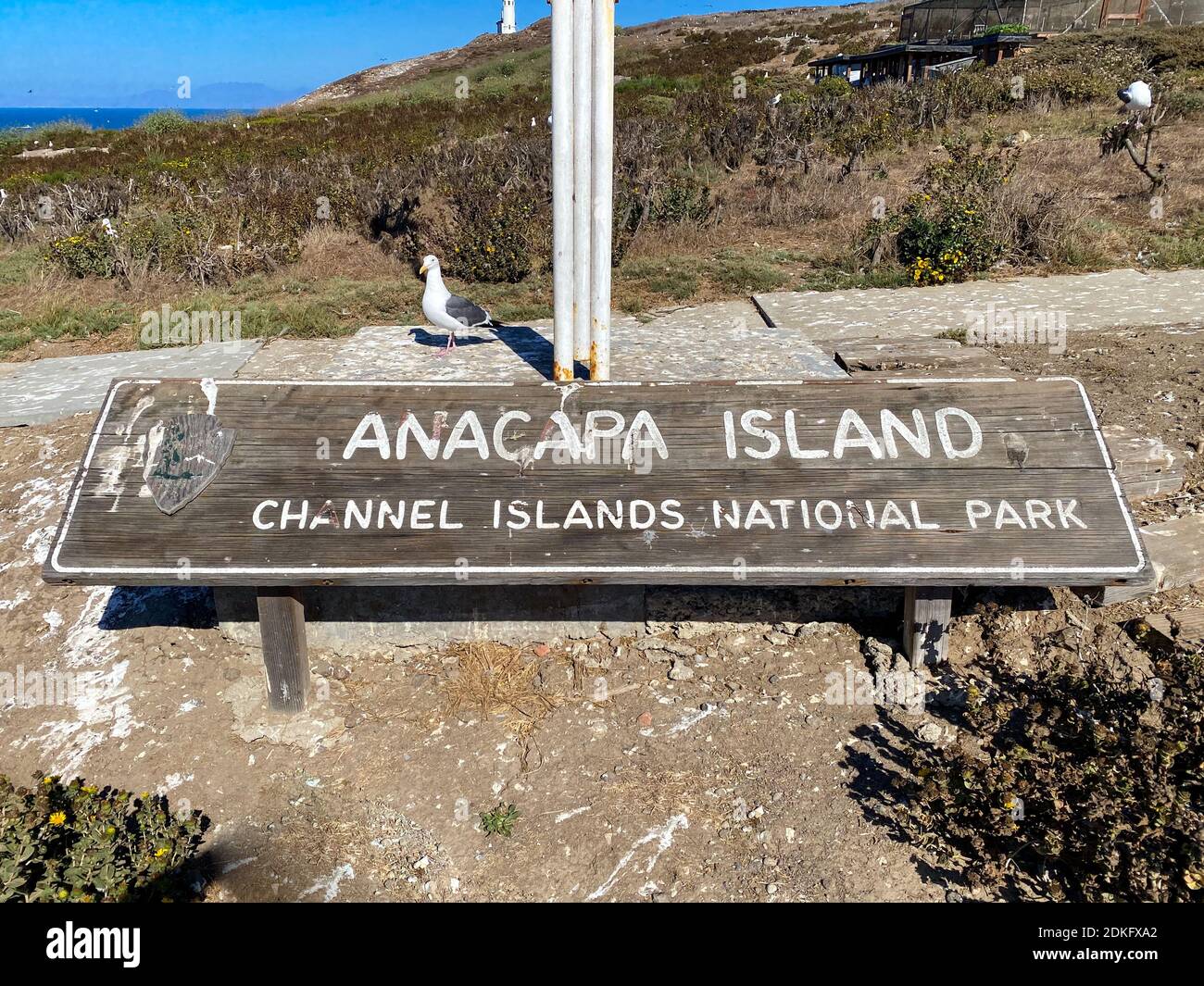 Sign denoting Anacapa Island in Channel Islands National Park ...