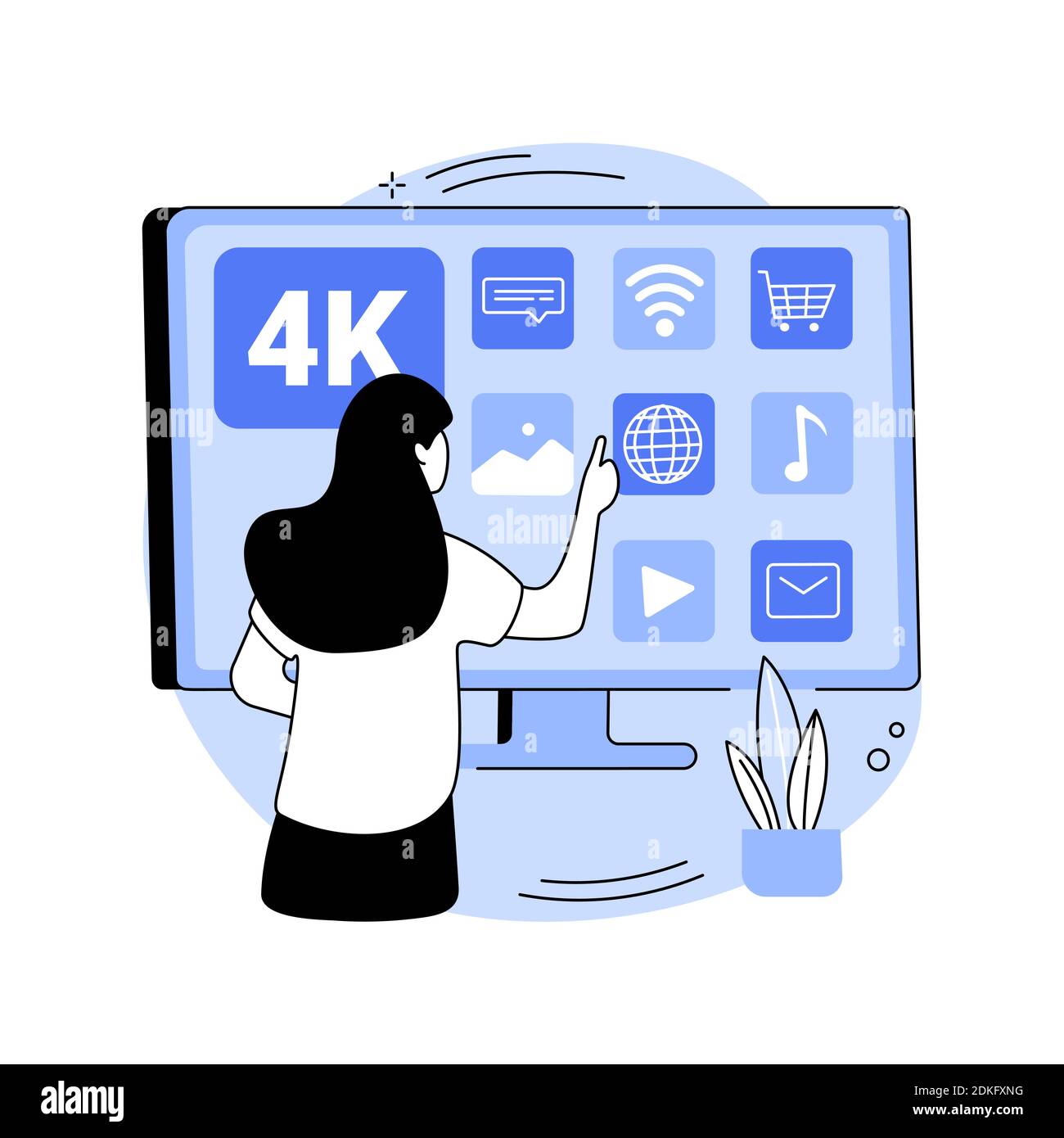 UHD smart TV abstract concept vector illustration Stock Vector Image ...