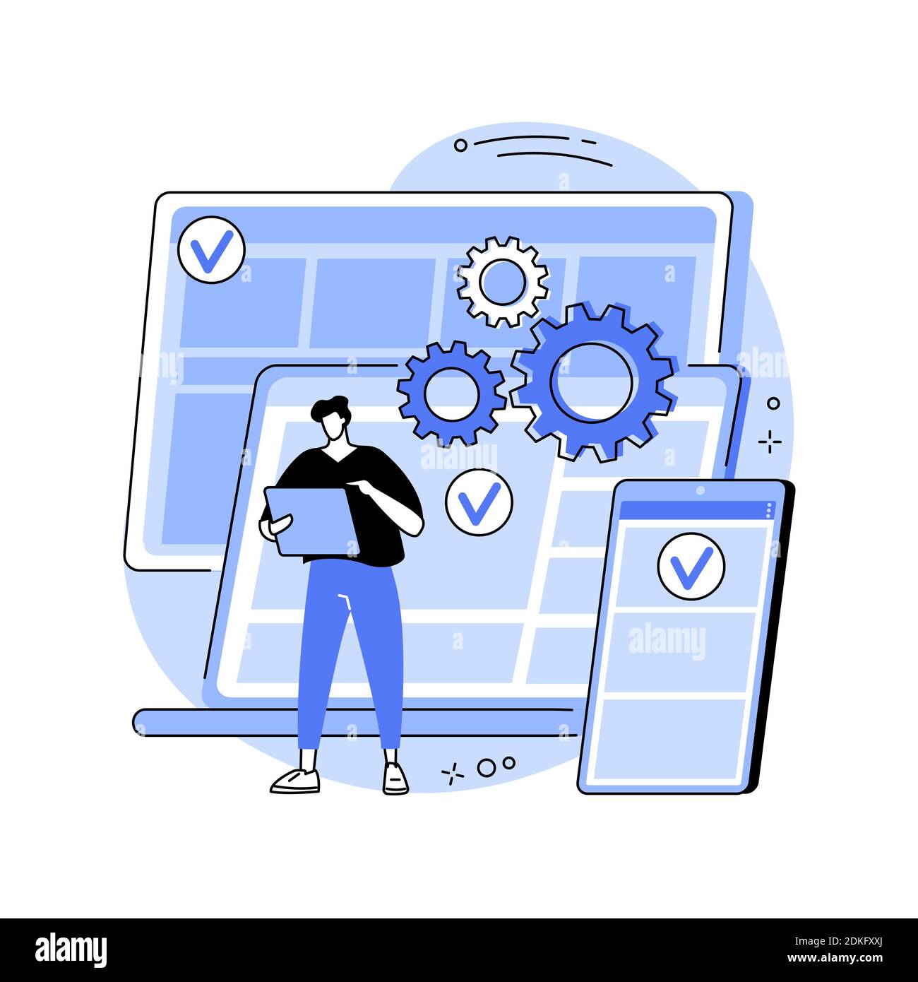 Cross-platform development abstract concept vector illustration Stock ...
