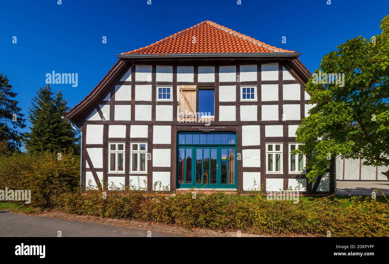 Half-timbered house, Bassum, Lower Saxony, Germany, Europe Stock Photo ...