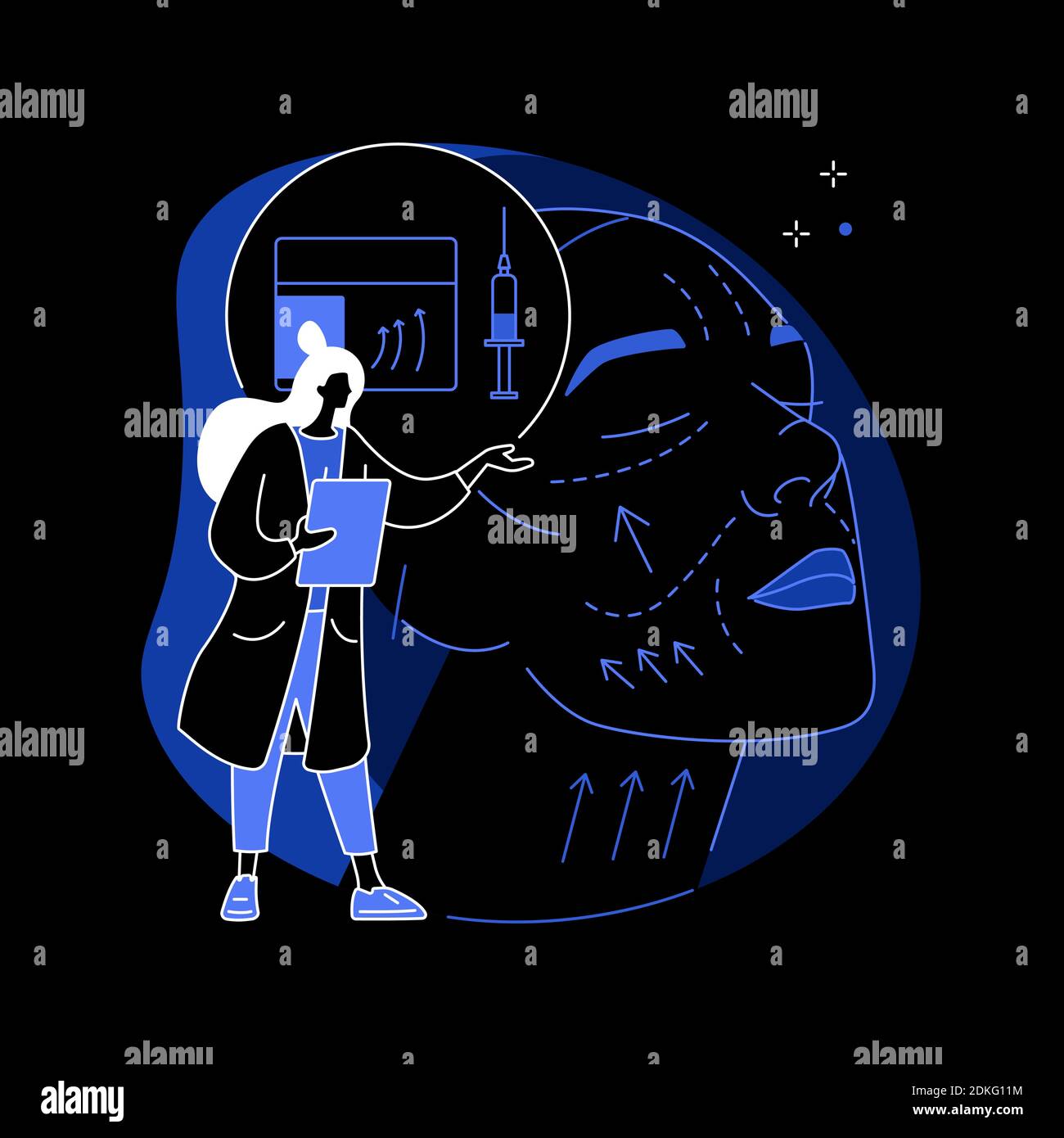 Face lifting abstract concept vector illustration Stock Vector Image ...