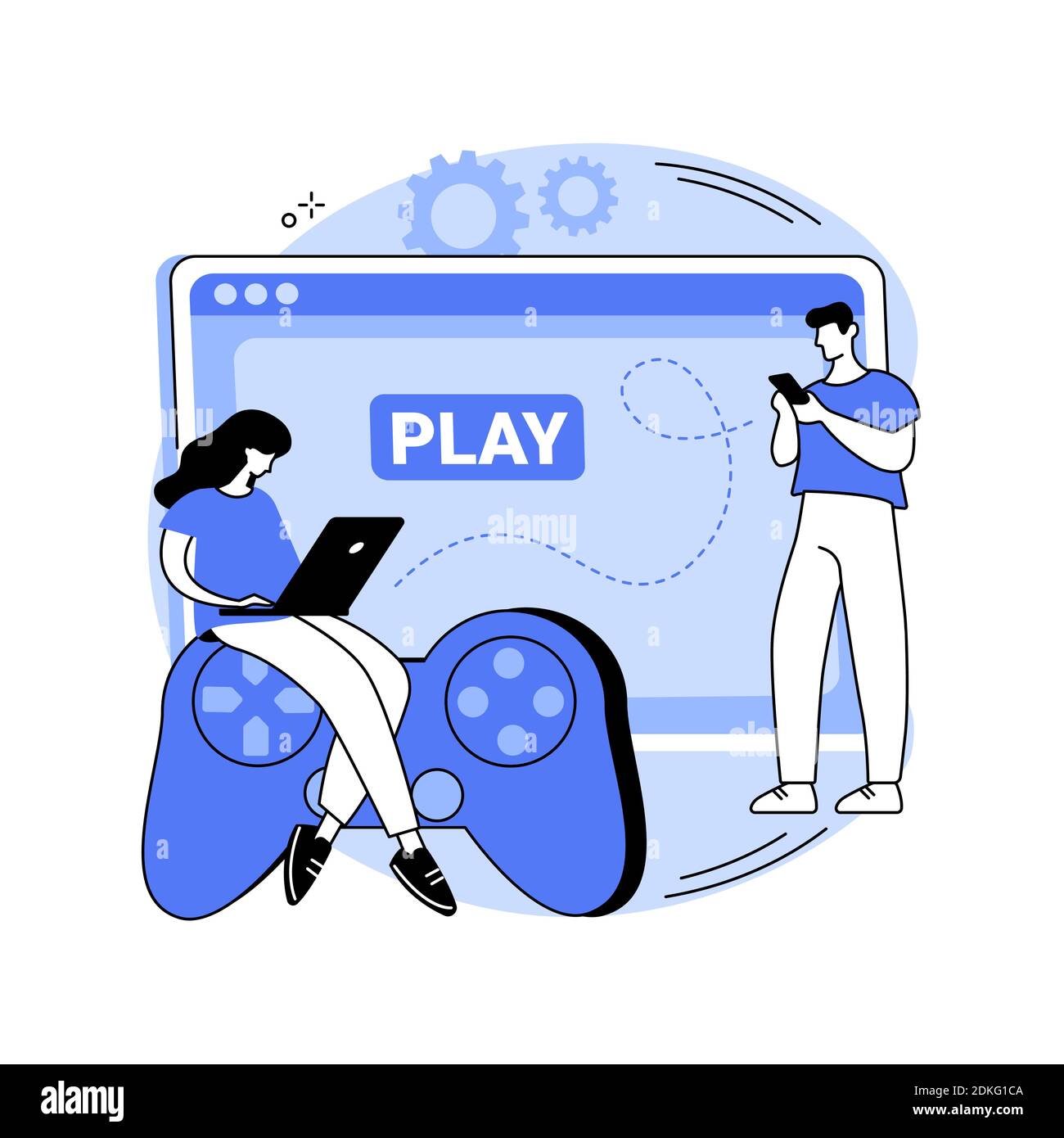 Cross-platform play abstract concept vector illustration Stock Vector ...