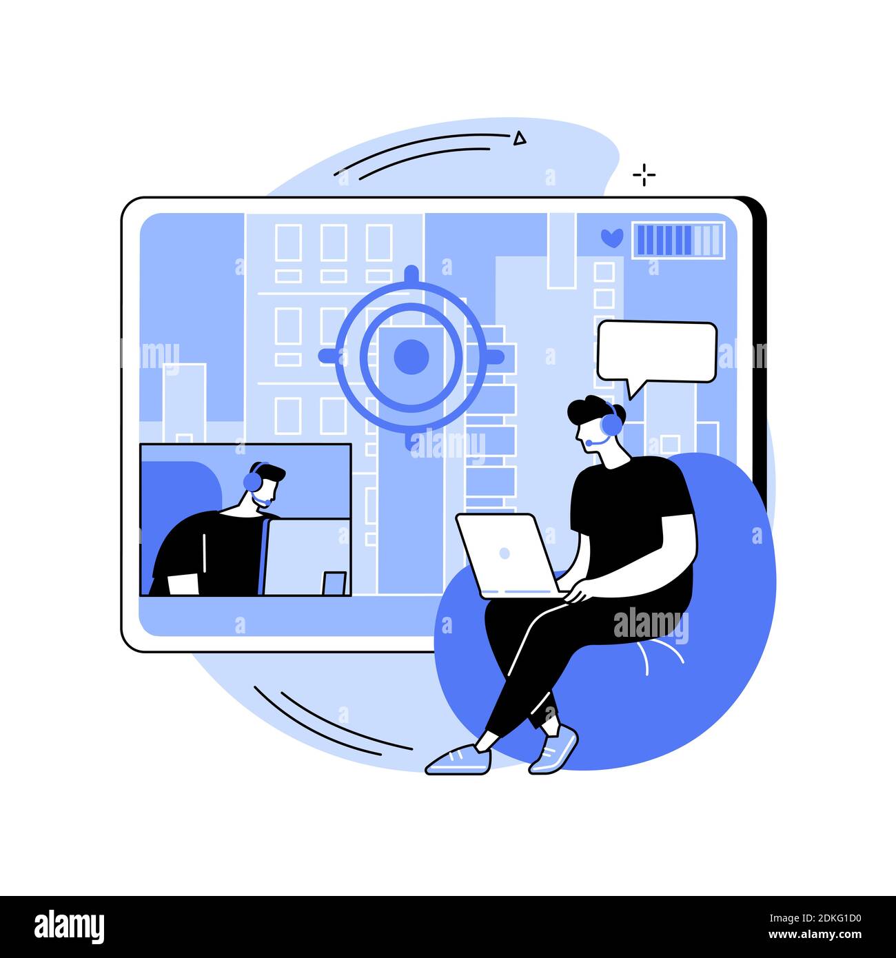 Video game walkthrough abstract concept vector illustration Stock ...