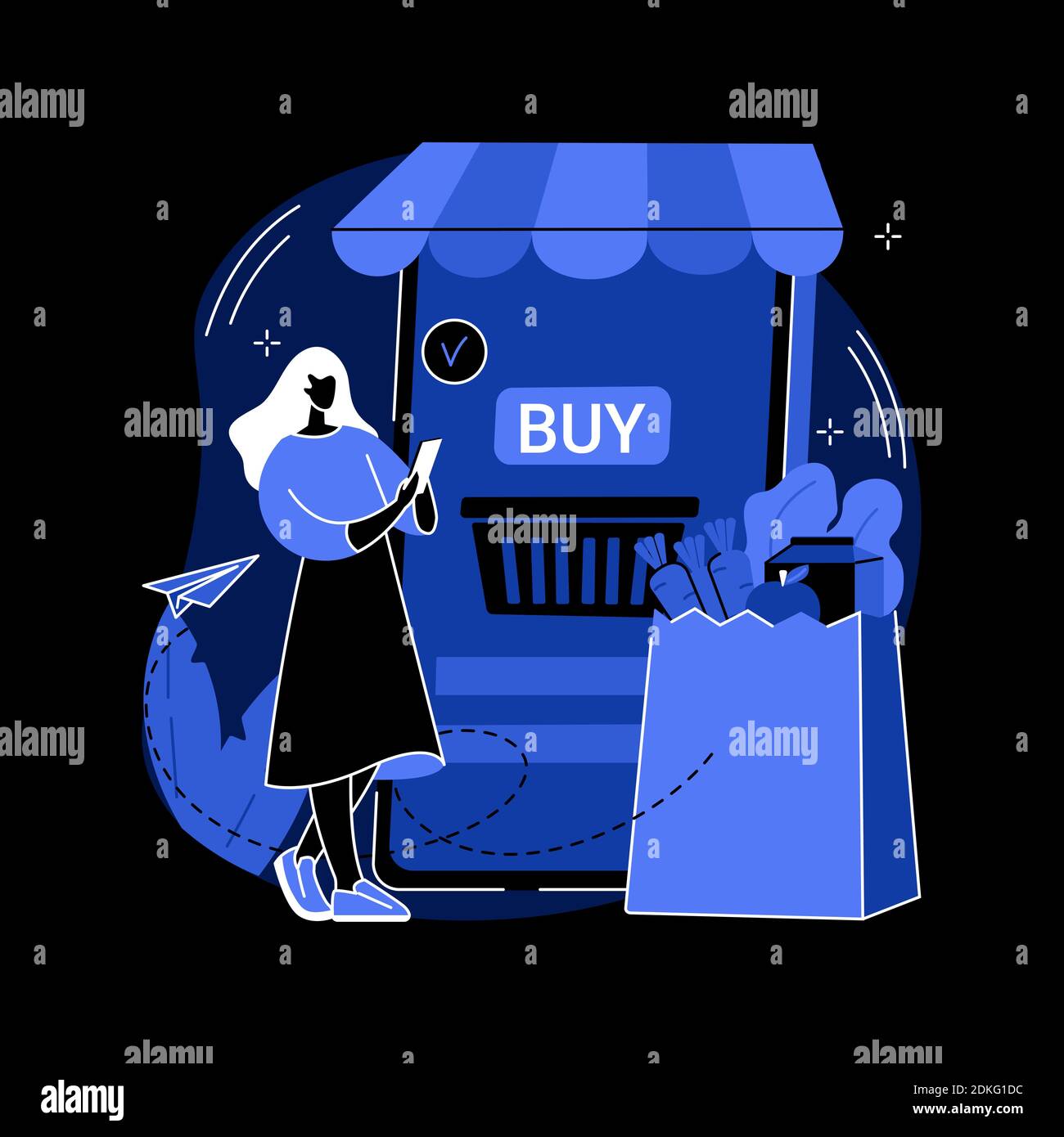 Grocery pick up service abstract concept vector illustration Stock ...