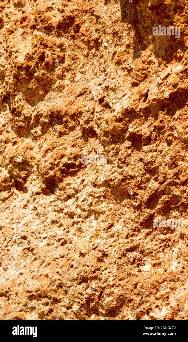 Patterns on the coastal cliffs of red sandstone (Arabian sea coastline ...