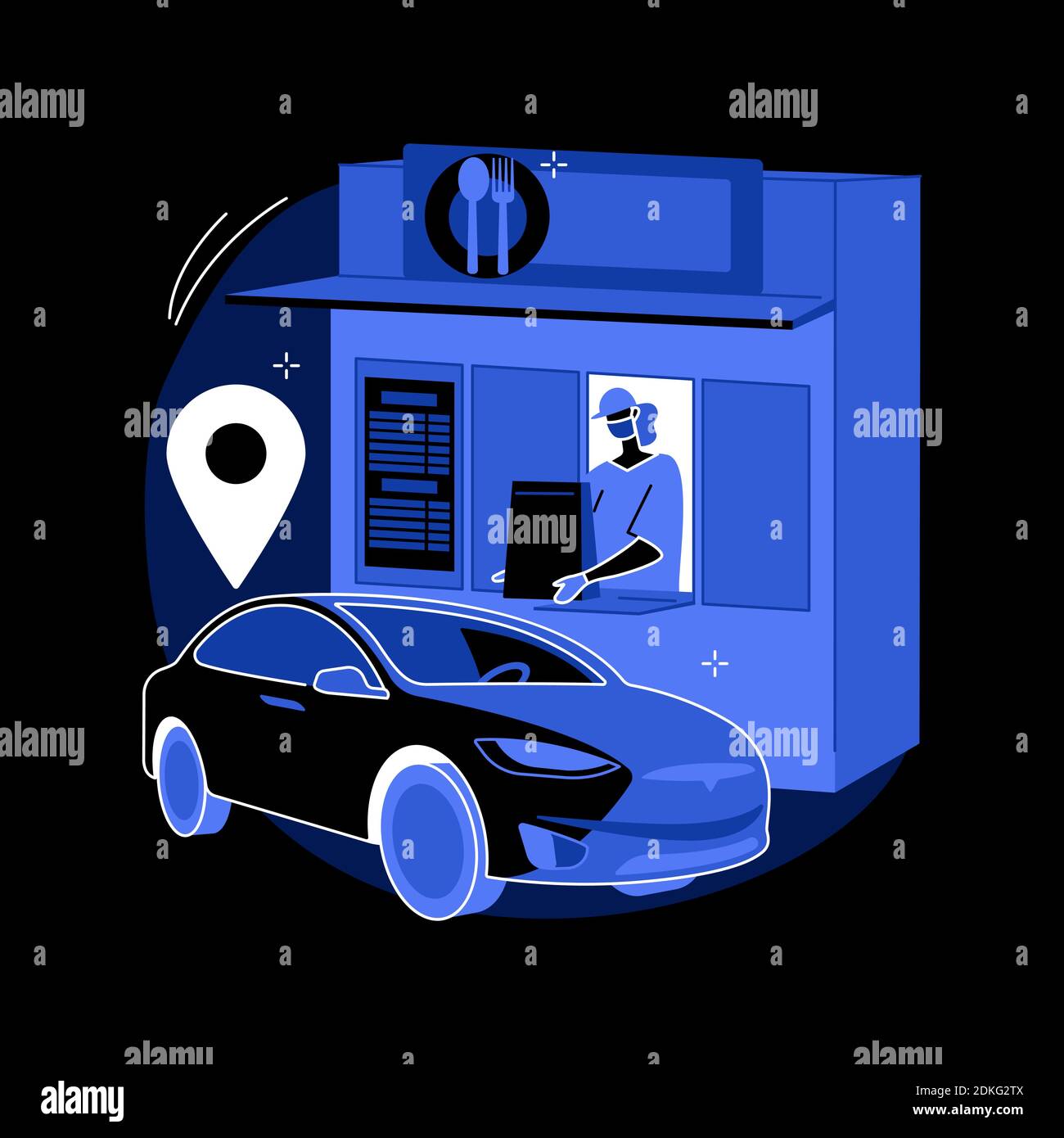 Drive-in restaurant abstract concept vector illustration Stock Vector ...