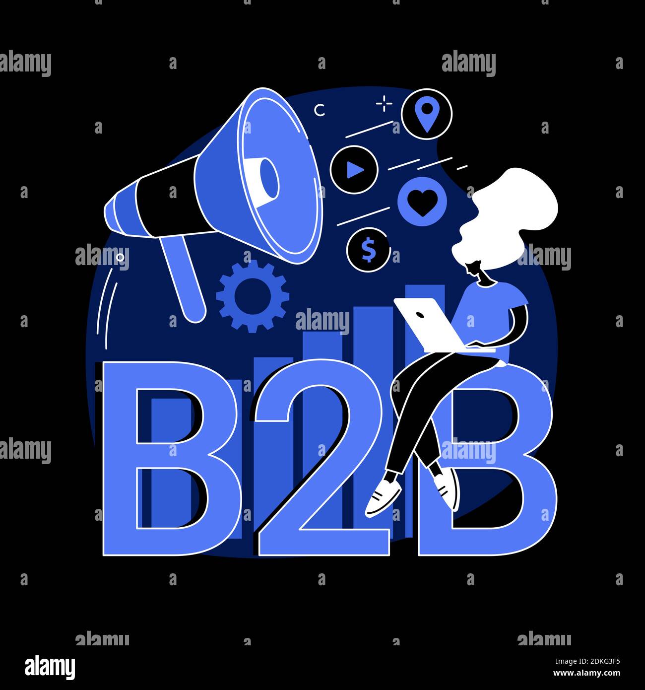 B2B marketing abstract concept vector illustration Stock Vector Image ...