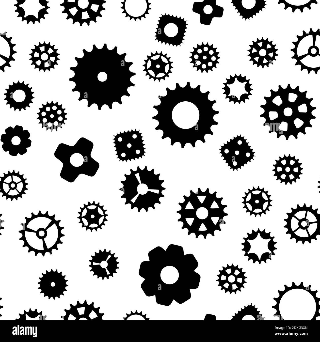 Abstract Wheel Gear Design Seamless Pattern Background. Vector ...