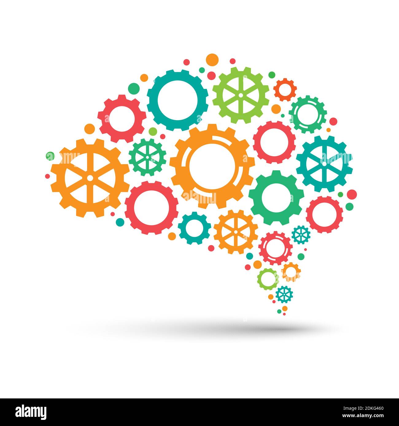 Abstract colorful gear brain, creative thinking design concept, vector ...