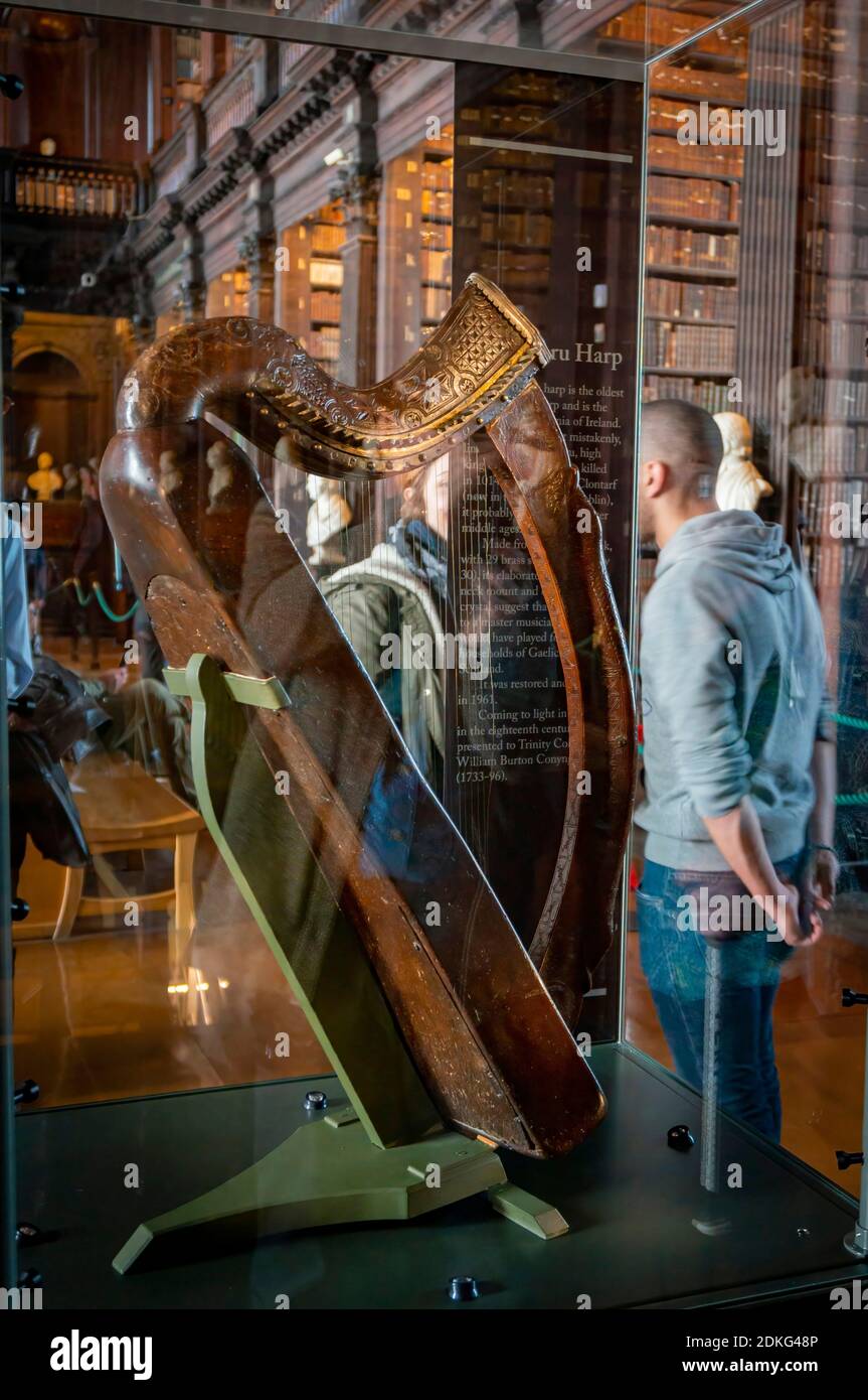 Dublin MAY 2, 2017 - The famous interior view of the Book of Kells of ...