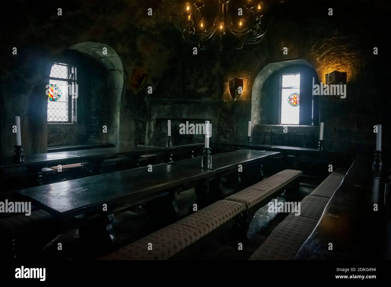 Galway, MAY 6, 2017 - Interior view of the 16th century tower house ...