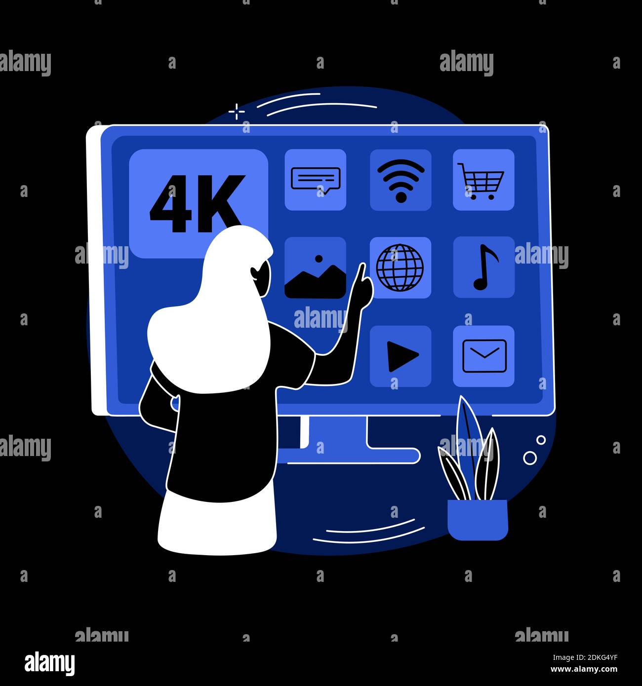 UHD smart TV abstract concept vector illustration Stock Vector Image ...