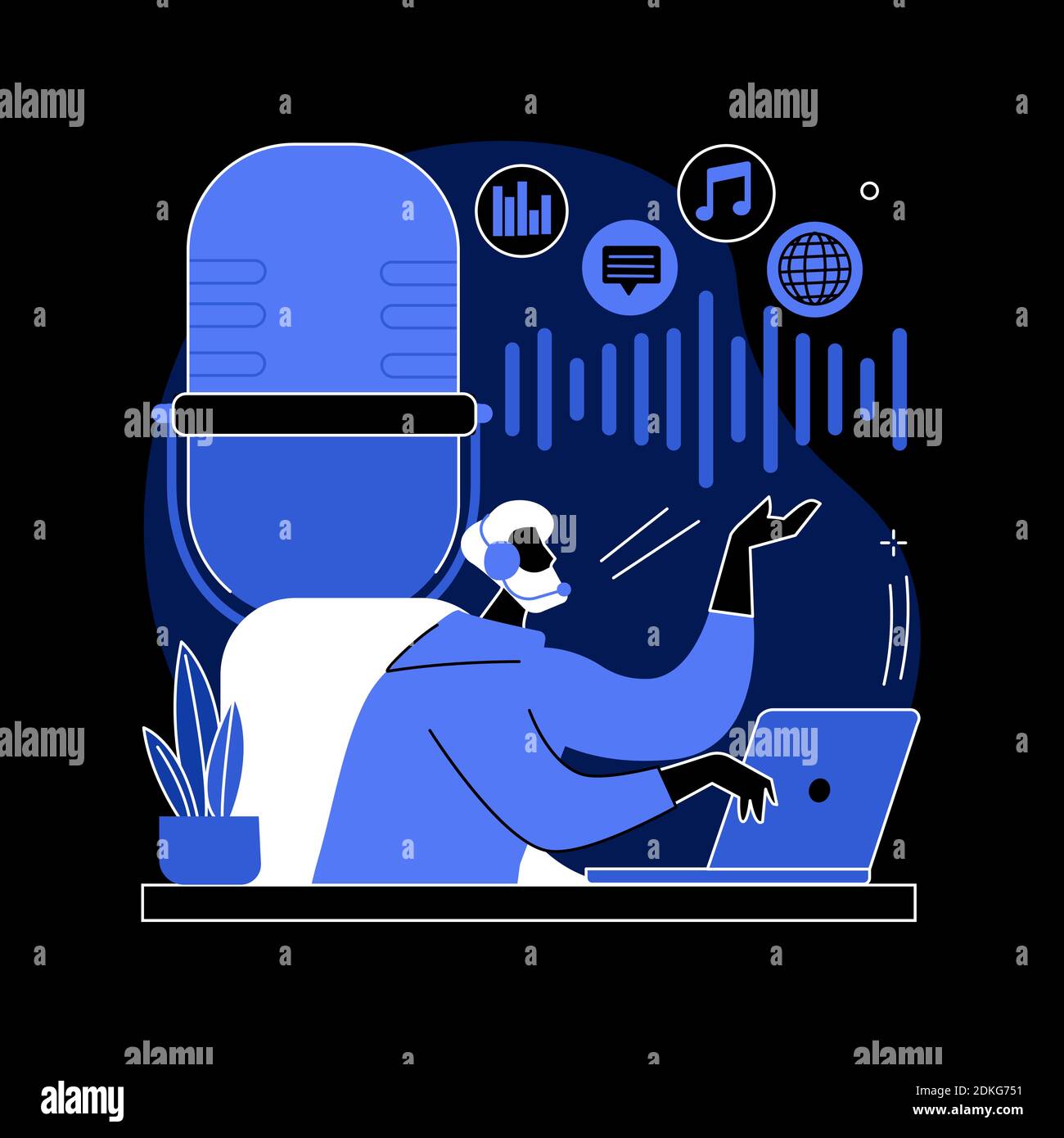 Podcast content abstract concept vector illustration Stock Vector Image ...