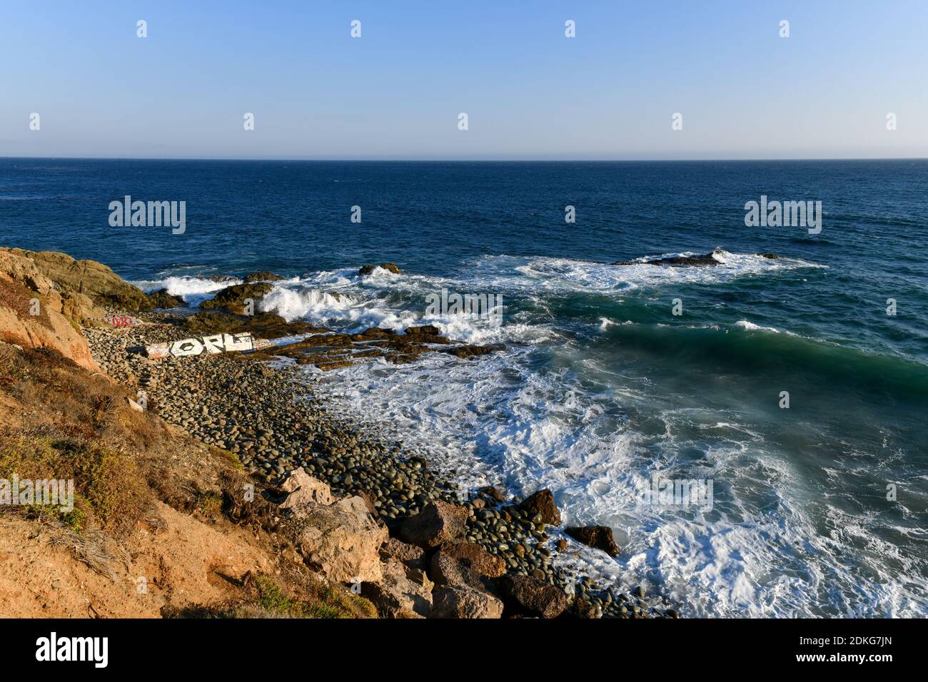 Panoramic view along the Pacific Coast Highway in Malibu, California ...