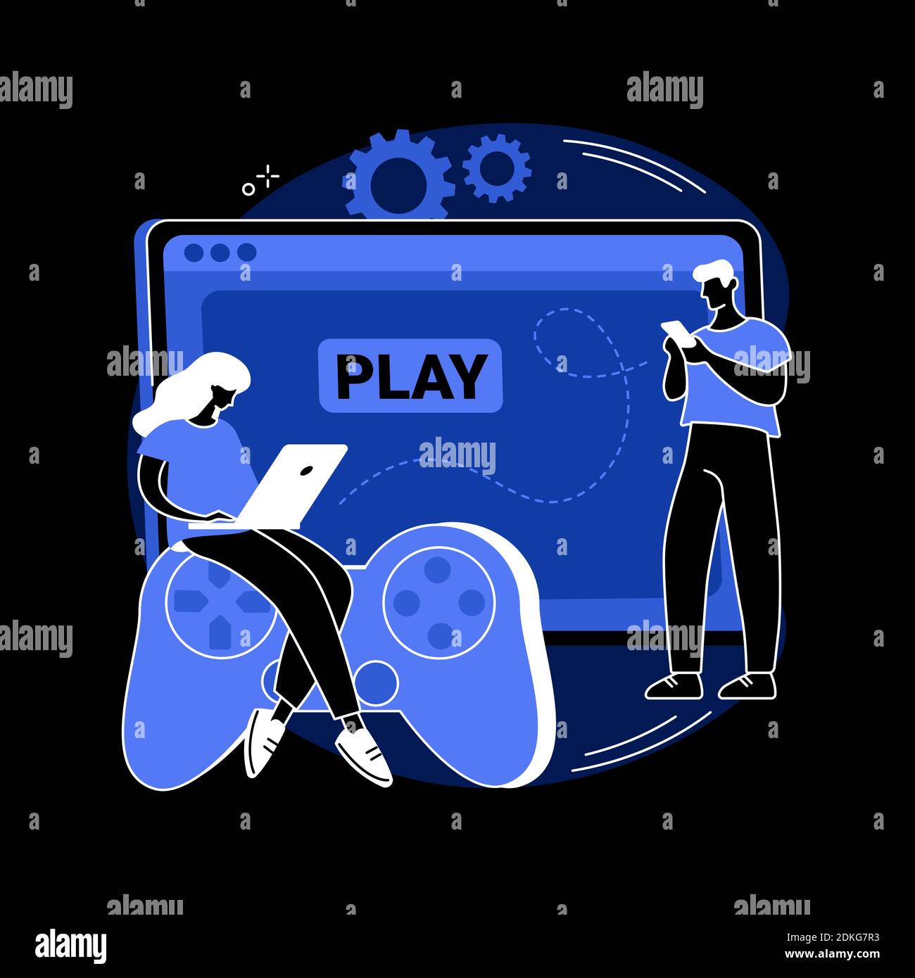 Cross-platform play abstract concept vector illustration Stock Vector ...