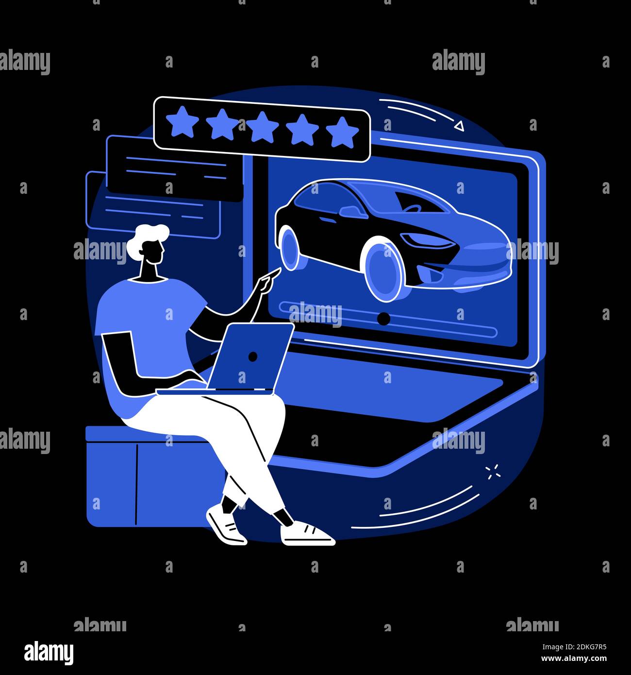 Car review video abstract concept vector illustration Stock Vector ...