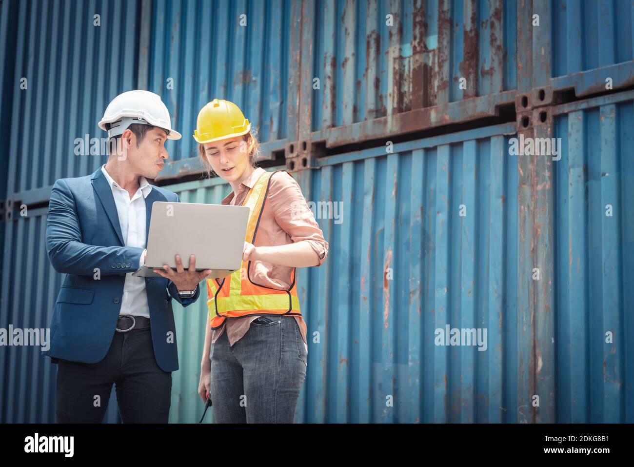 Shipping Container On Truck Inspection High Resolution Stock ...
