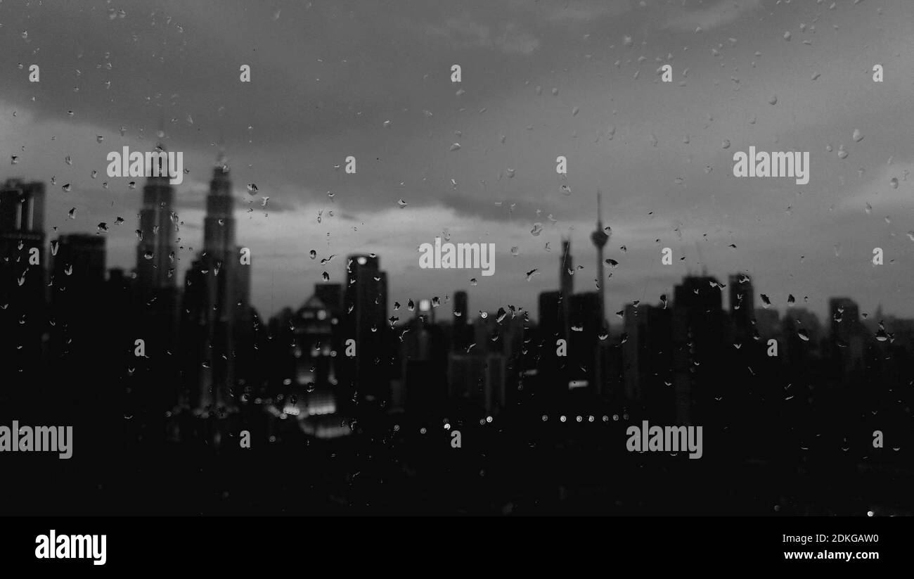 High rise buildings in residential area Black and White Stock Photos ...