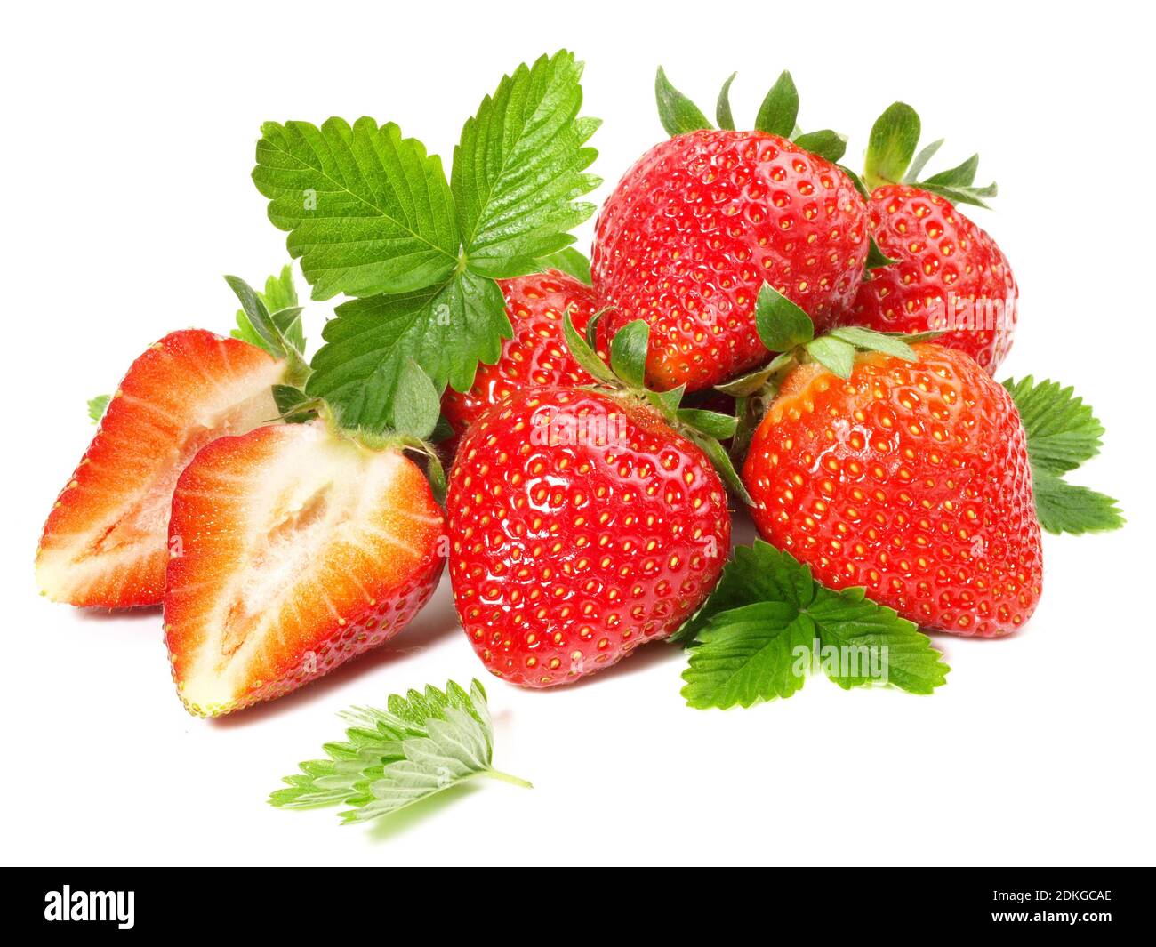 Strawberries on white Background Stock Photo - Alamy