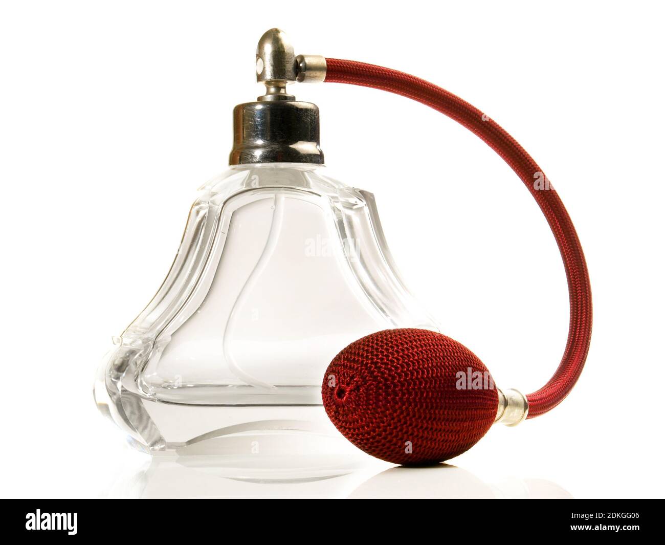 Old Perfume Bottle Present isolated on white Background Stock Photo - Alamy