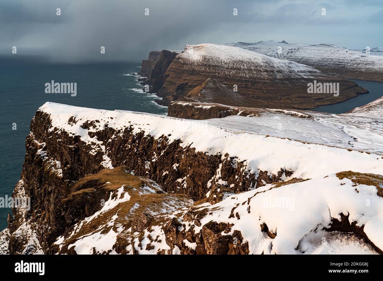 Winter impression, Akraberg, Suðuroy Island, Faroe Islands Stock Photo ...