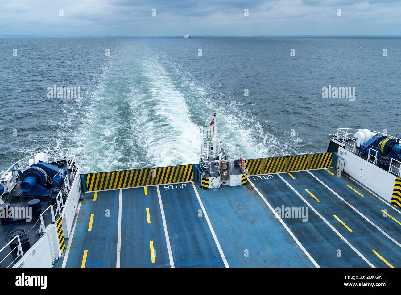 Baltic Sea, car ferry, Rostock - Gedser, crossing, wake, stern water ...