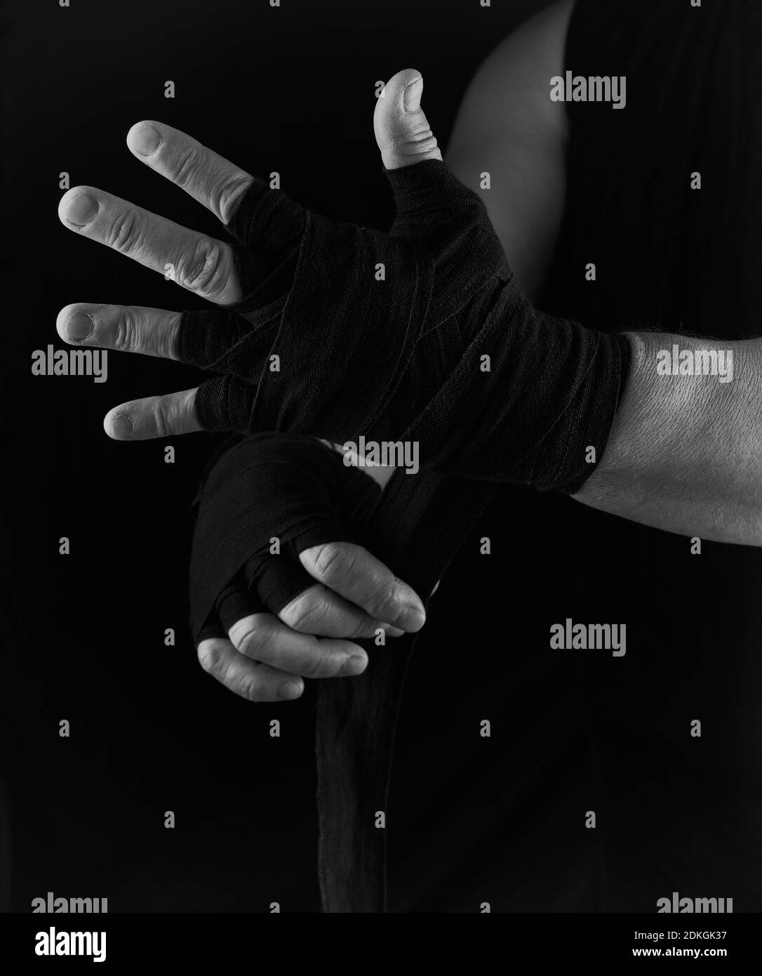 Black hand wraps Black and White Stock Photos & Images - Alamy