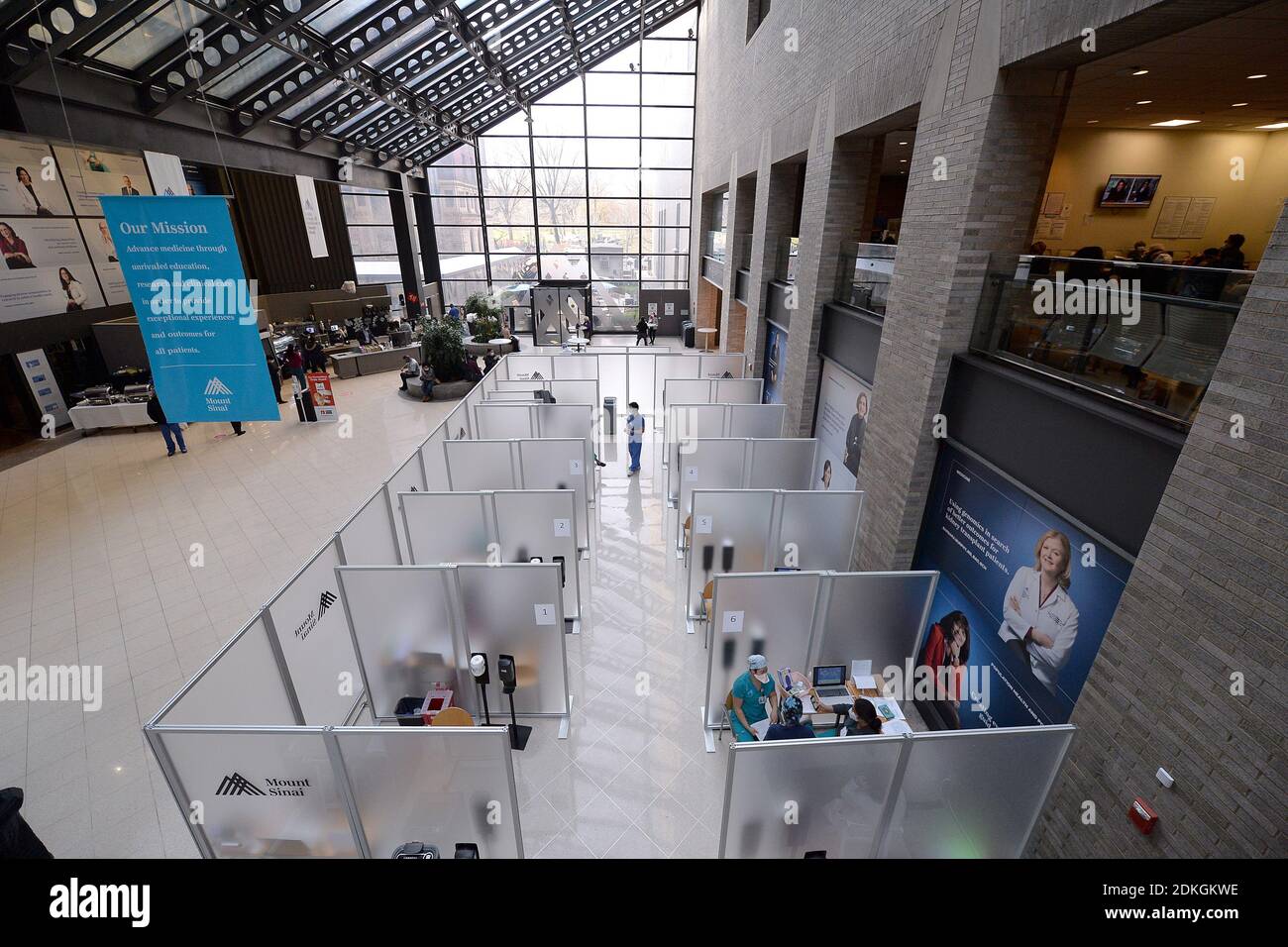New York, USA. 15th Dec, 2020. Vaccination booths set up inside the ...