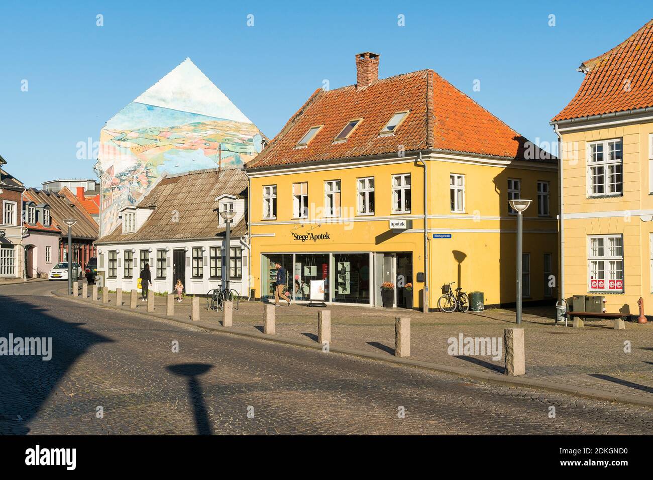 Denmark, Møn peninsula, Stege, old town, pharmacy Stock Photo - Alamy