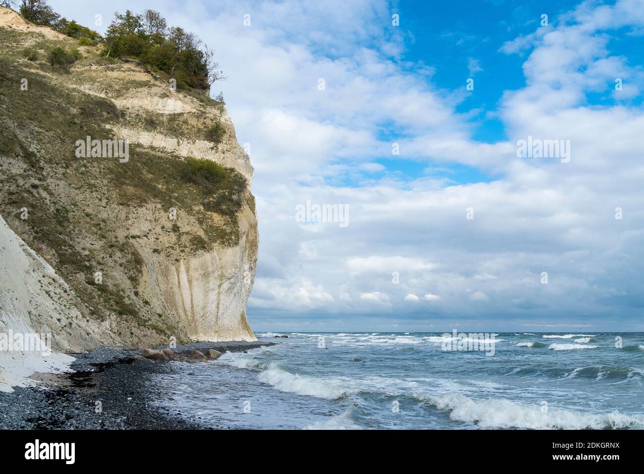 Chalk cliffs "Møns Klint", Denmark, Baltic Sea, steep coast, coastal ...
