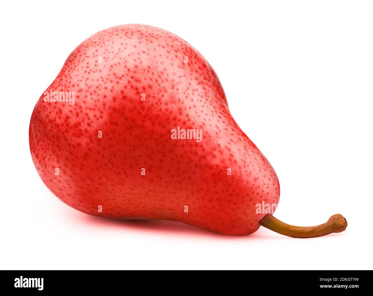 Red whole pear isolated on the white background with clipping path. One ...