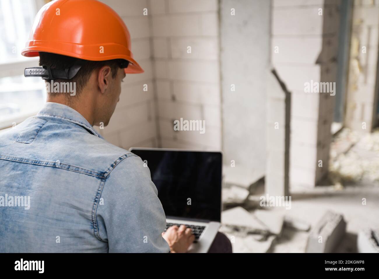 architecture and home renovation concept - foreman for renovation in ...