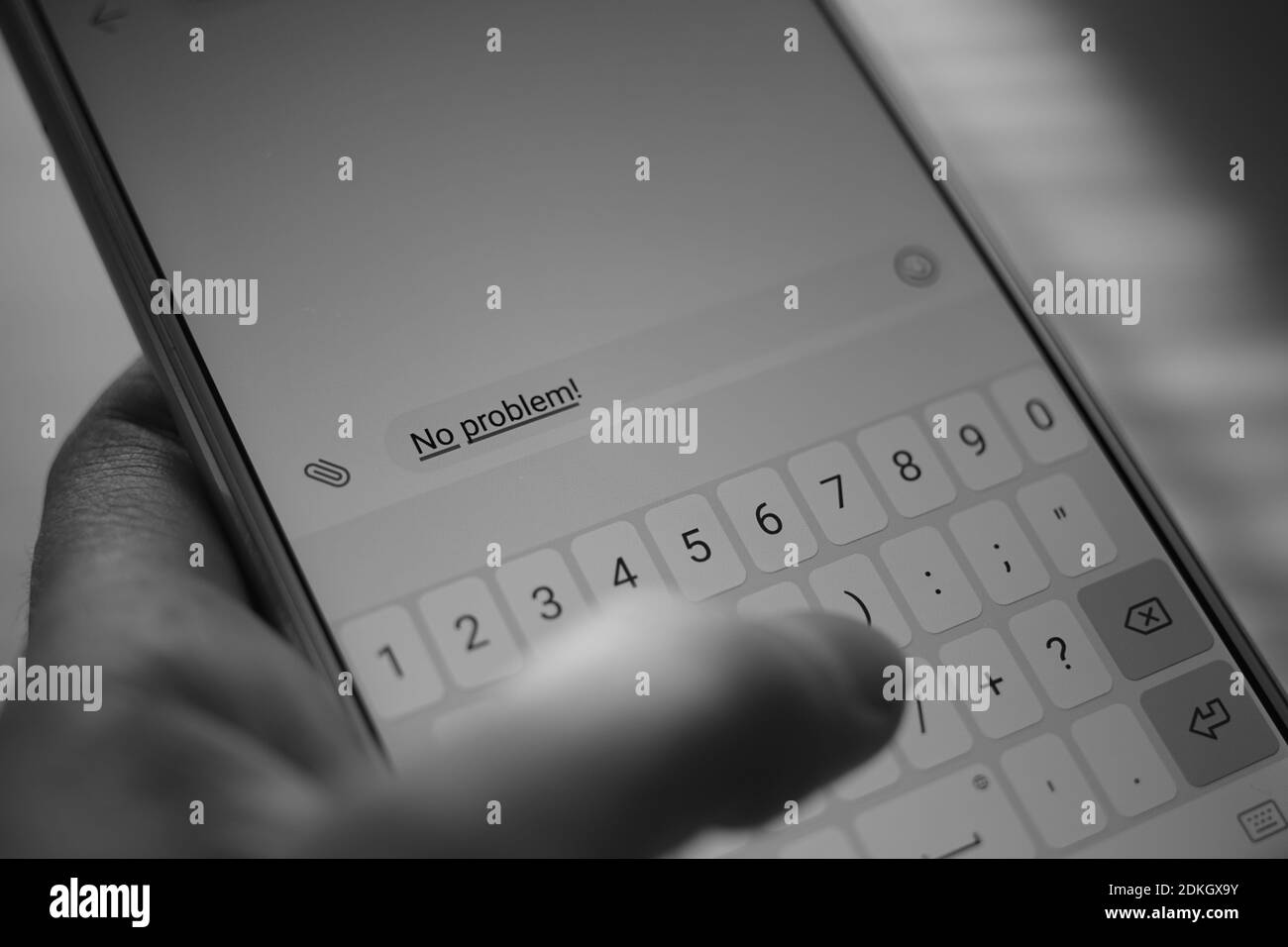 Mobile phone hand no background Black and White Stock Photos & Images ...